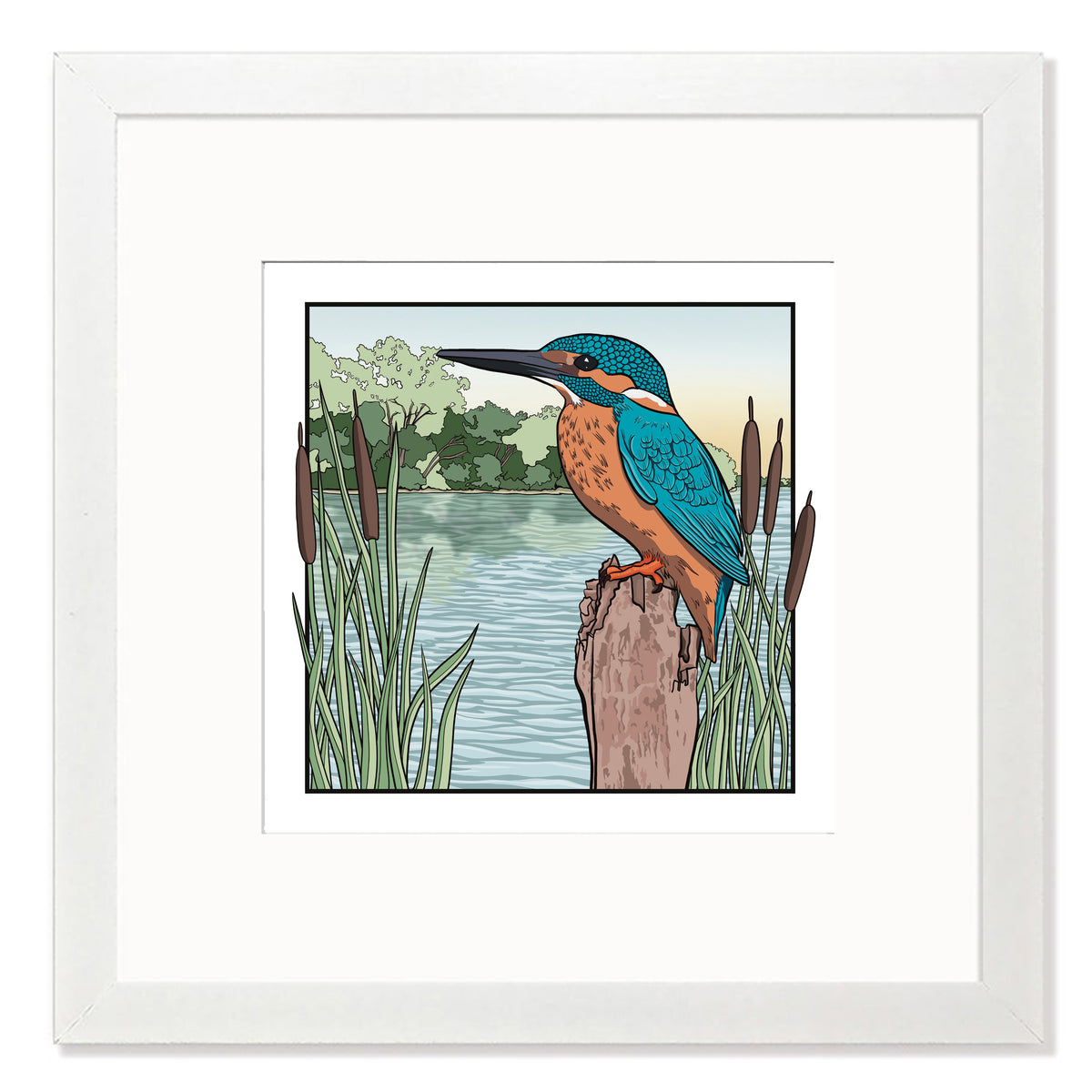 Kingfisher Mounted Digital Print with framing options | Zoe Howard