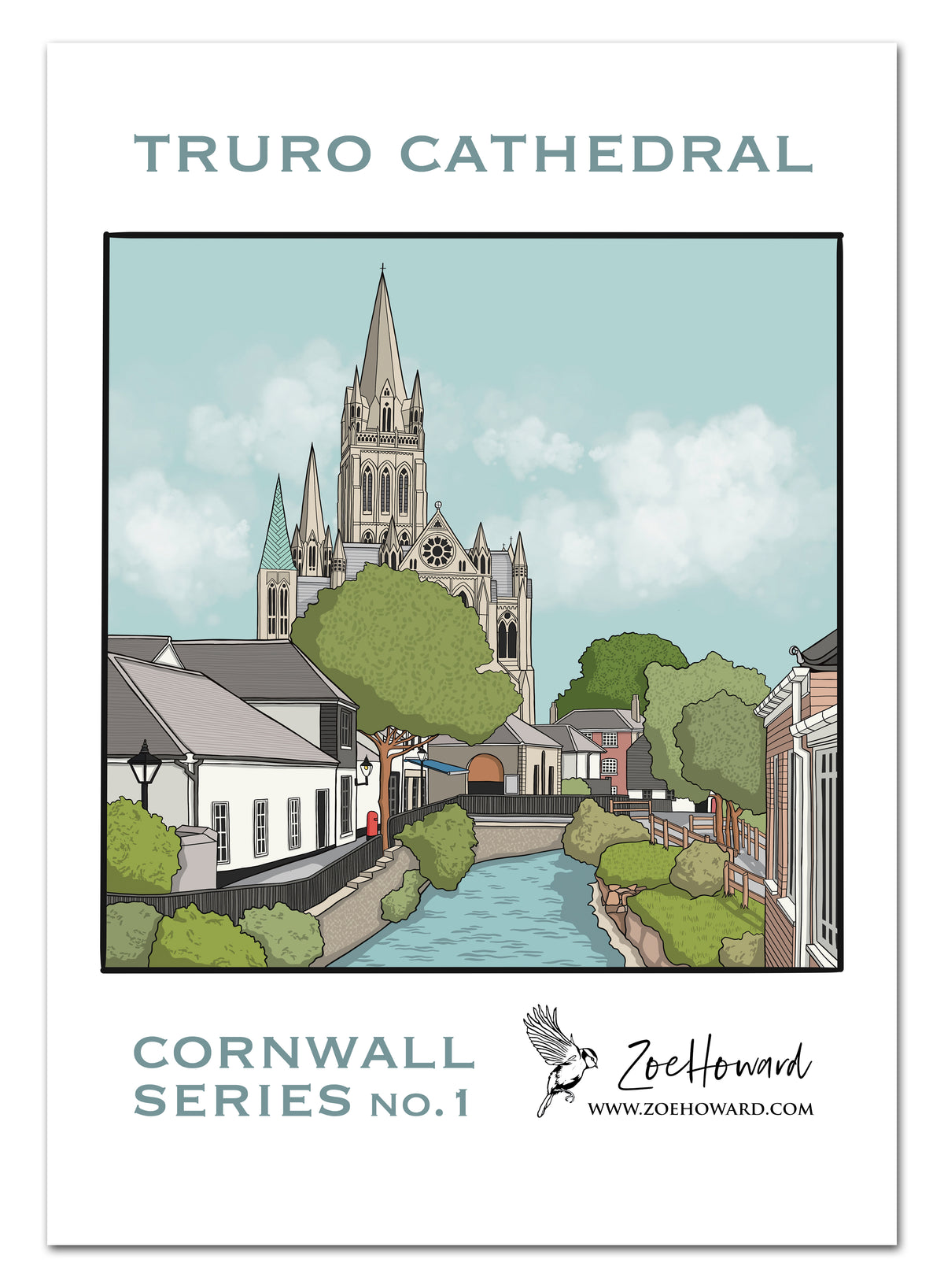 Truro Cathedral, Cornwall A4/A3 Poster | Zoe Howard