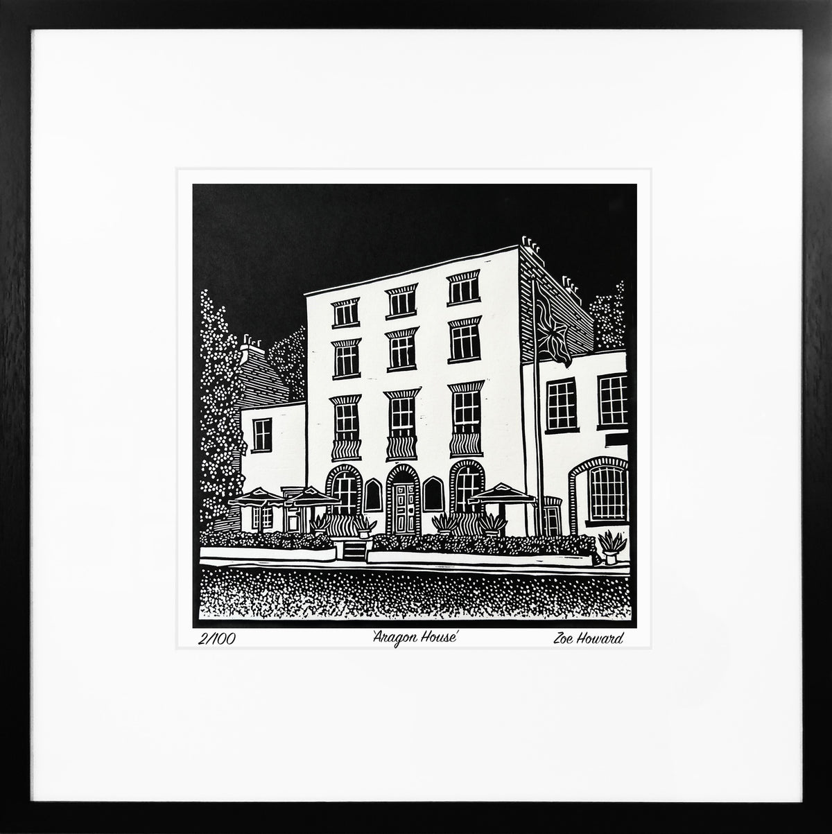 'Aragon House' Limited Edition Original Linocut | Zoe Howard