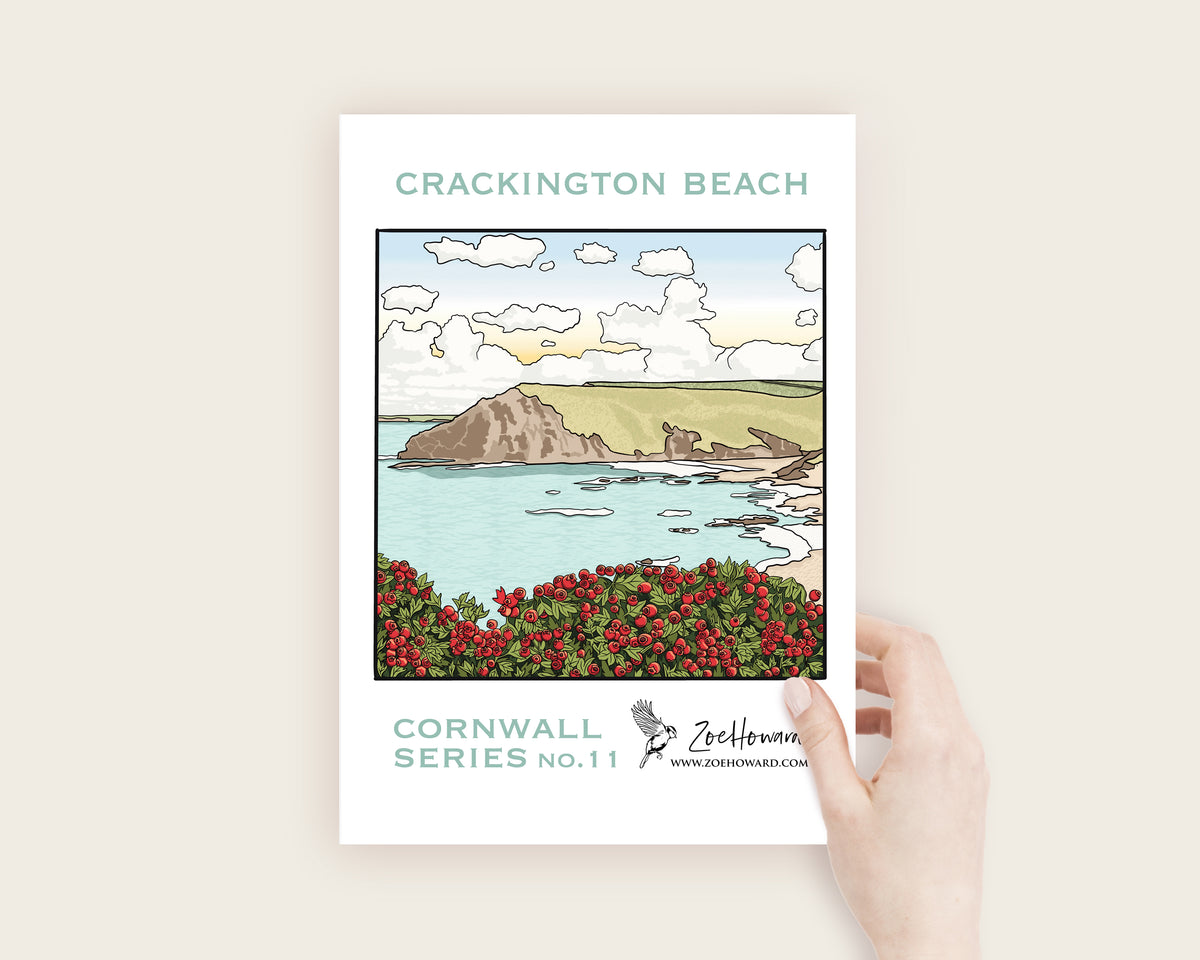 Crackington Beach, Cornwall A4/A3 Poster | Zoe Howard