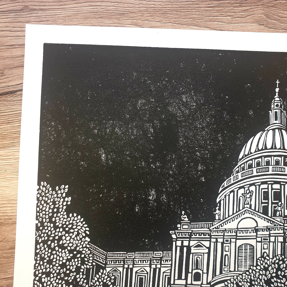 "St Paul's Cathedral, London" Seconds linocut print | Zoe Howard