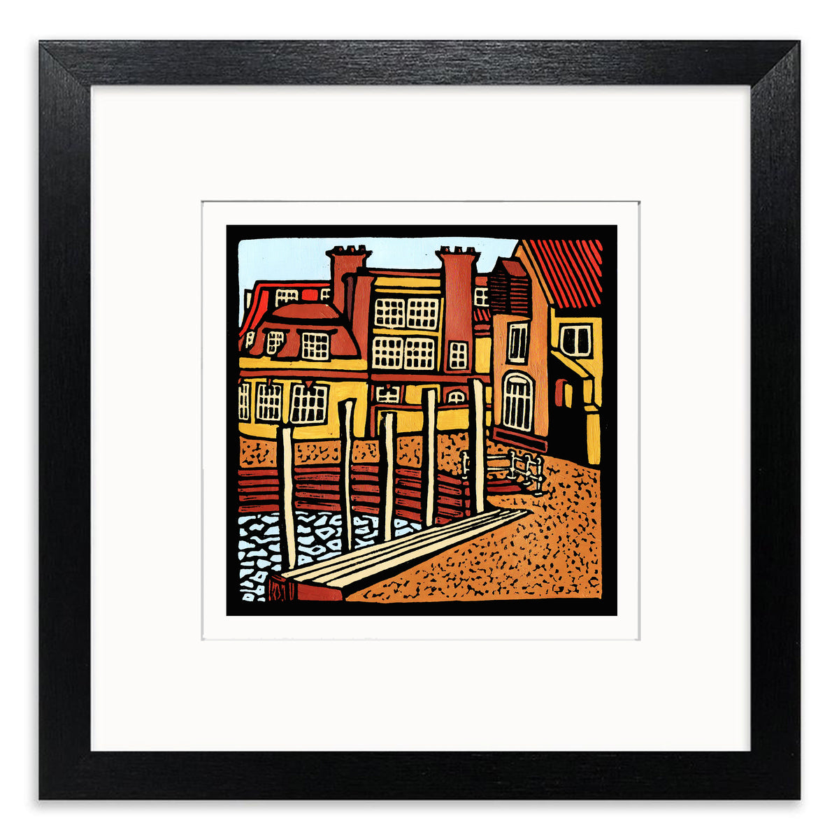 Blakeney Quay Mounted Digital Print with framing options | Zoe Howard