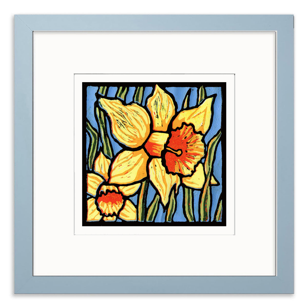Daffodils Mounted Digital Print with framing options | Zoe Howard