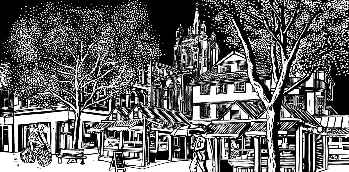 'Gentleman's Walk, Norwich' Limited Edition Original Linocut | Zoe Howard