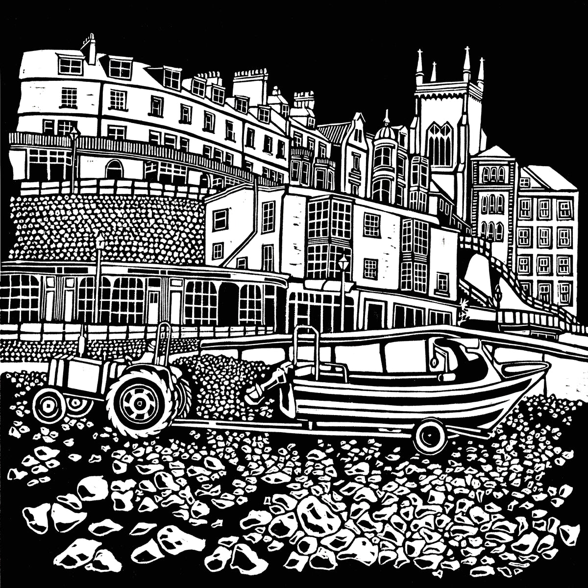 'Low Tide, Cromer' Limited Edition Original Linocut | Zoe Howard