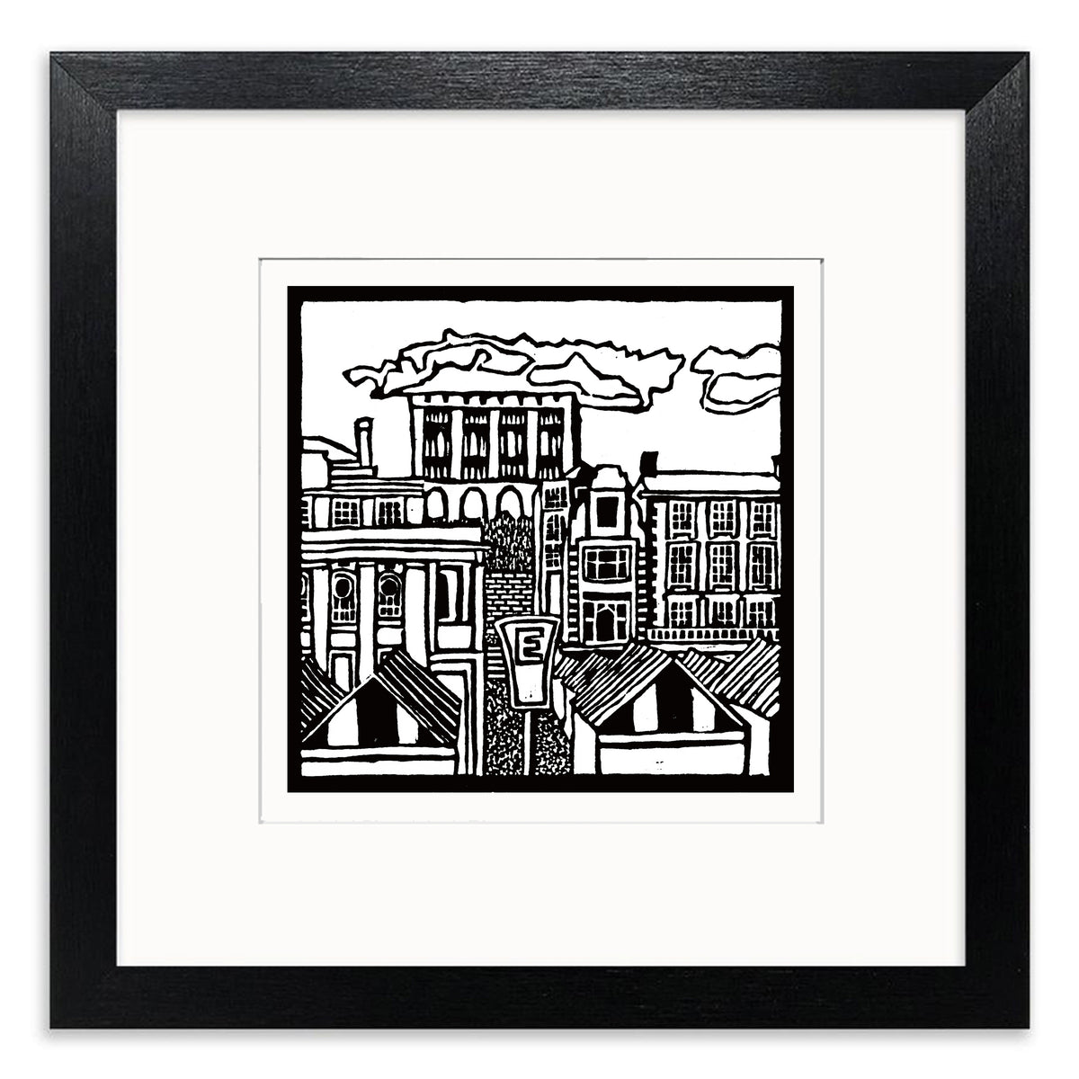 Norwich City Centre Mounted Digital Print with framing options | Zoe Howard