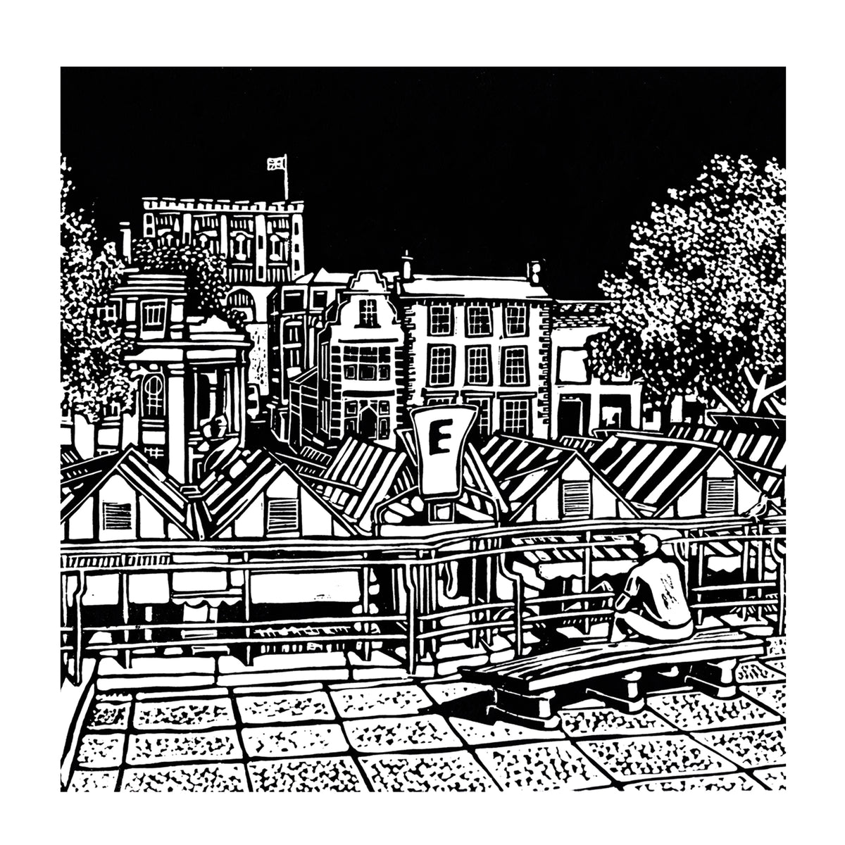Norwich Market Mounted Digital Print | Zoe Howard