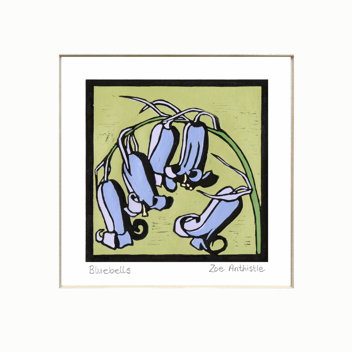 'Bluebells' Limited Edition Original Linocut | Zoe Howard