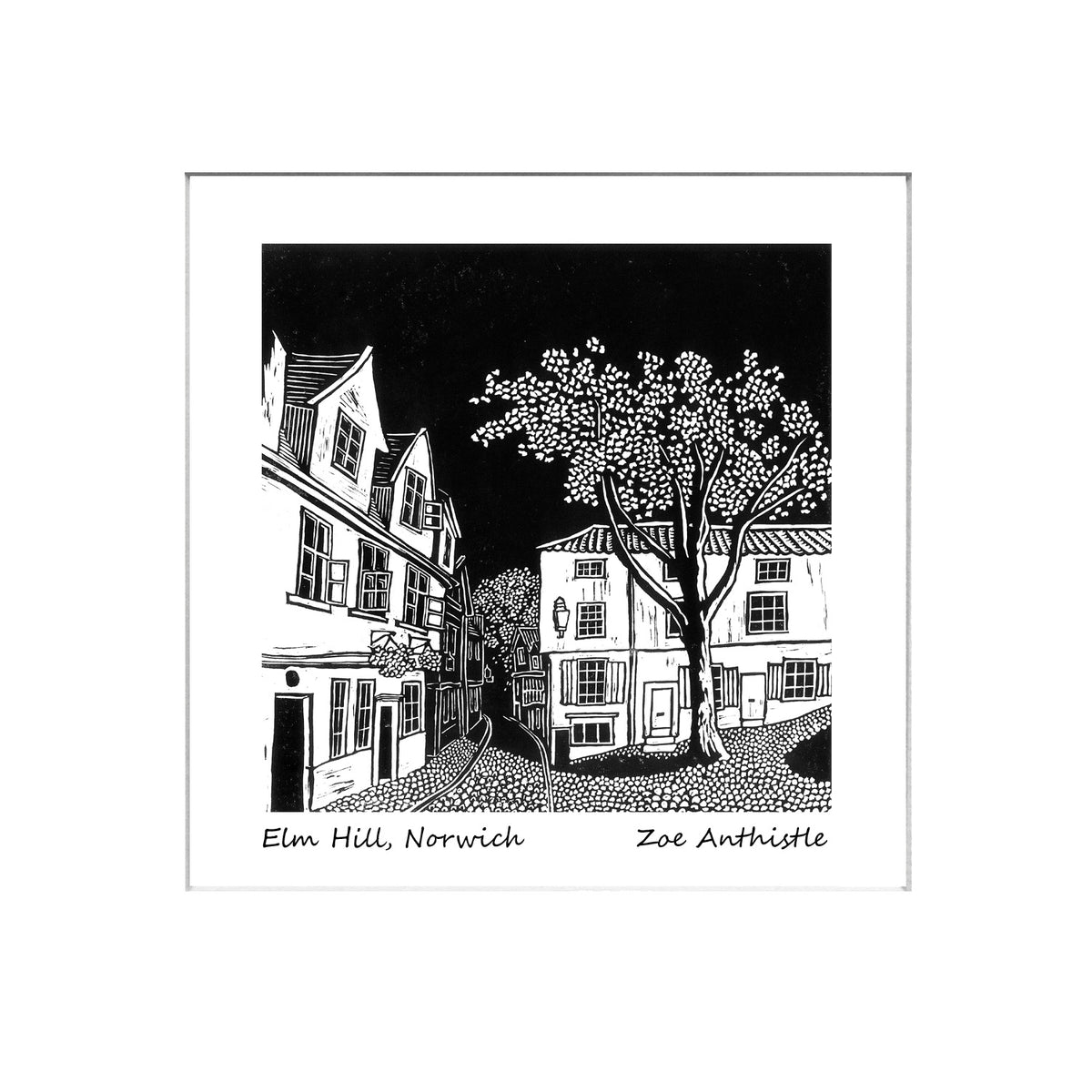 'Elm Hill, Norwich' Limited Edition Original Linocut | Zoe Howard