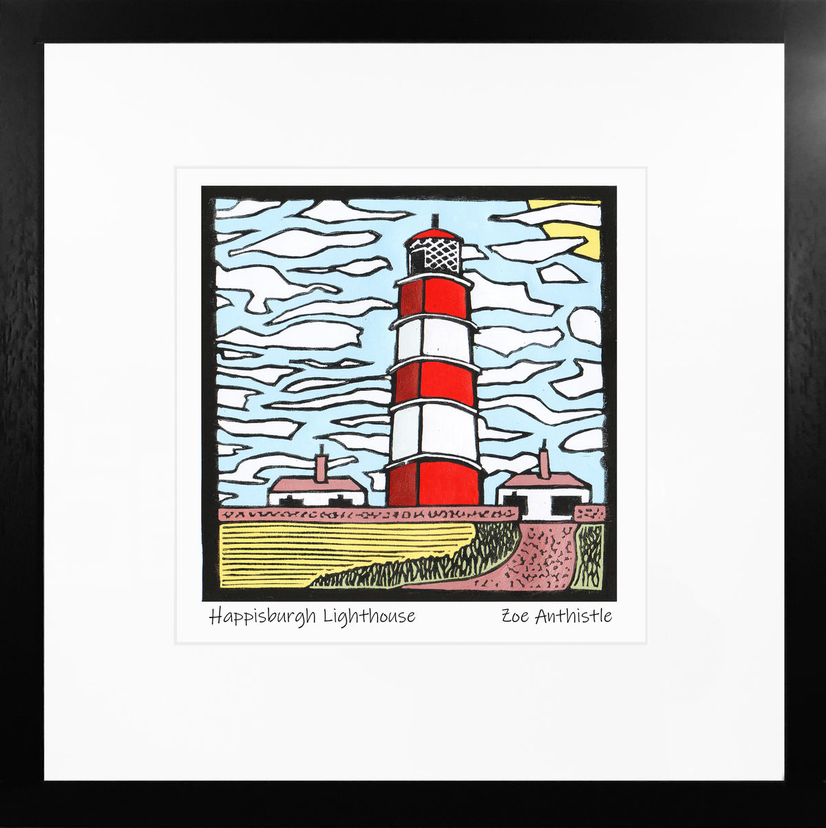 'Happisburgh Lighthouse' Limited Edition Original Linocut | Zoe Howard