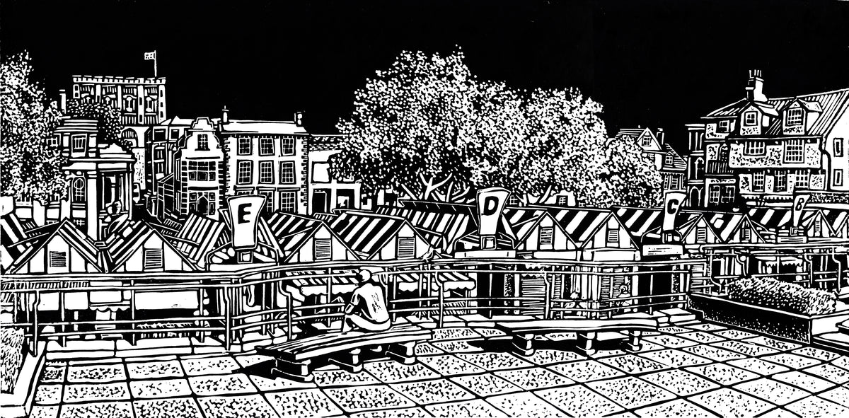'Norwich Market' Limited Edition Original Linocut | Zoe Howard